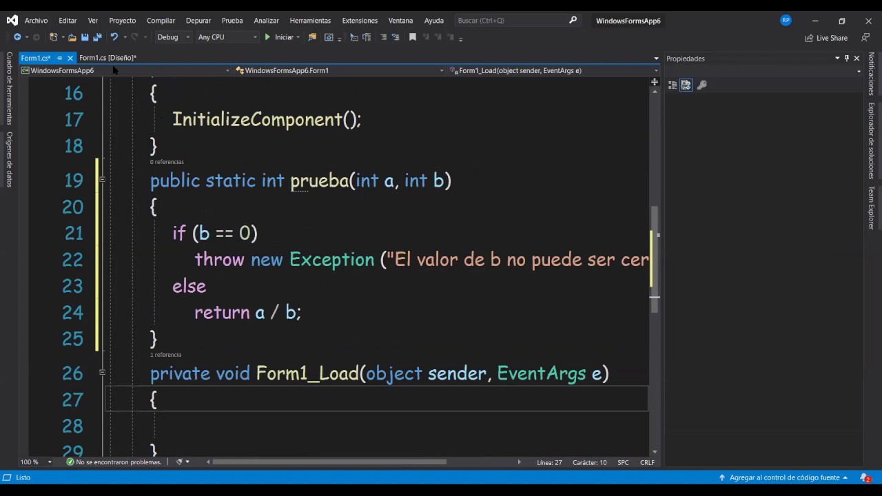 Programacion Orientada a Objetos Excepciones parte 3 - YouTube