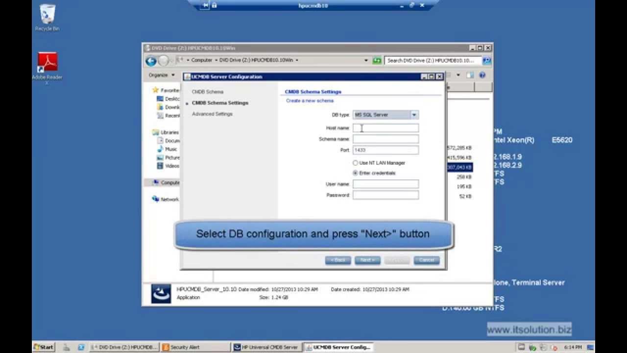 Install HP uCMDB 10.10 - YouTube