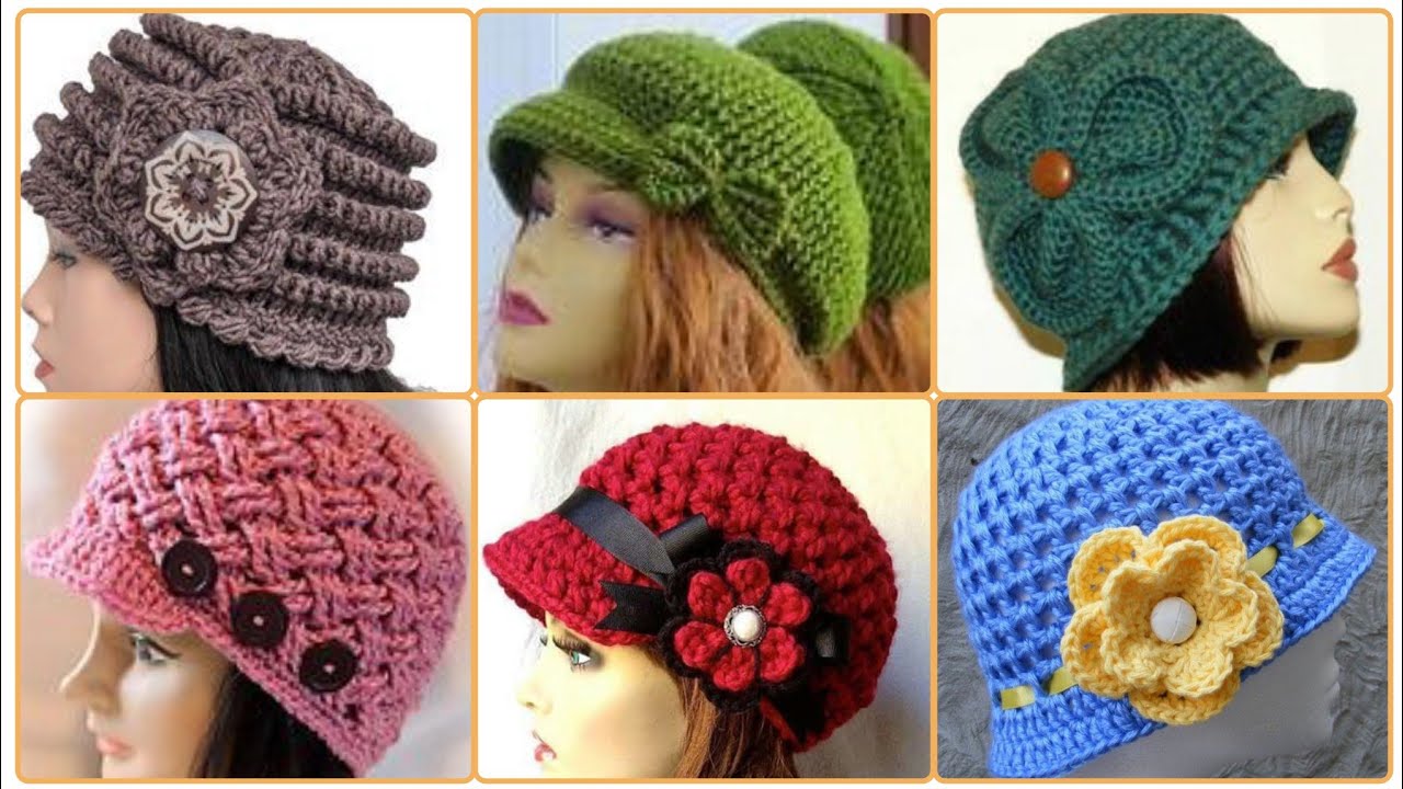 Fascinating pattren of cotton crochet madded colourful caps designs ...
