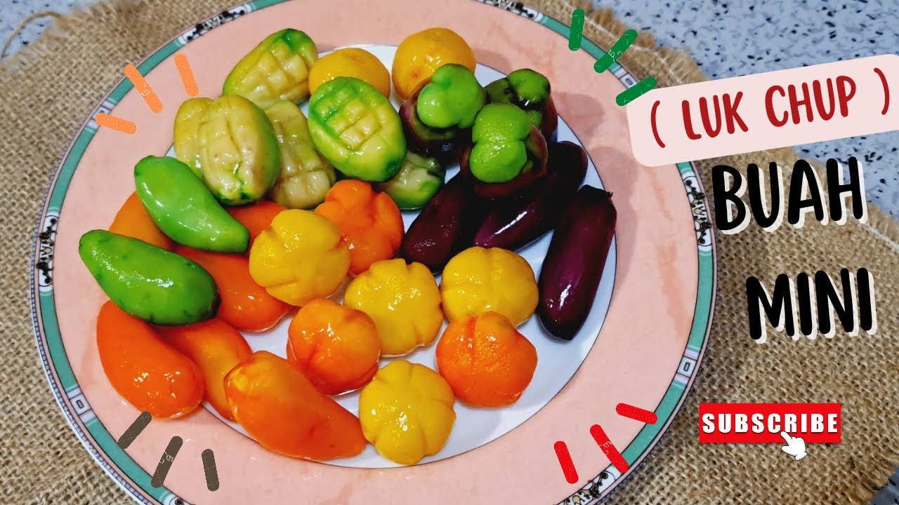 MUNG BEAN DESSERT, KHANOOM LUK CHUP// KUE IMUT BUAH MINI (~_~) - YouTube