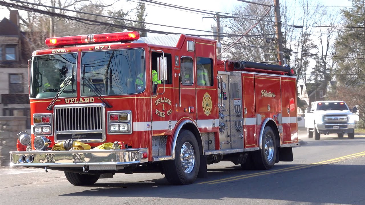 Upland Fire Company Engine 57 & POV Responding - YouTube