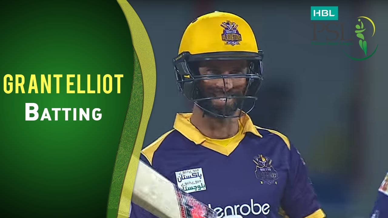 Match 17: Quetta Gladiators vs Peshawar Zalmi - Grant Elliot's Batting ...