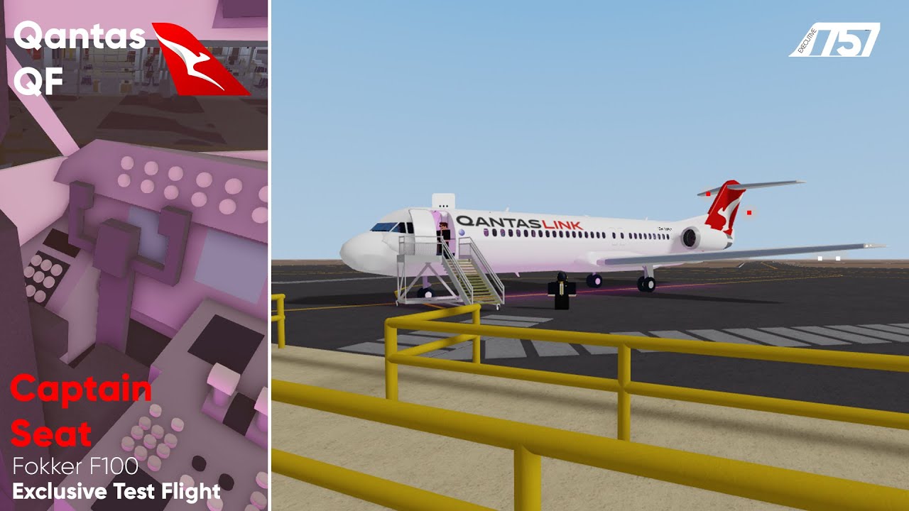 ROBLOX | Qantas QF | Captain | Exclusive Test Flight of The Fokker F100 ...
