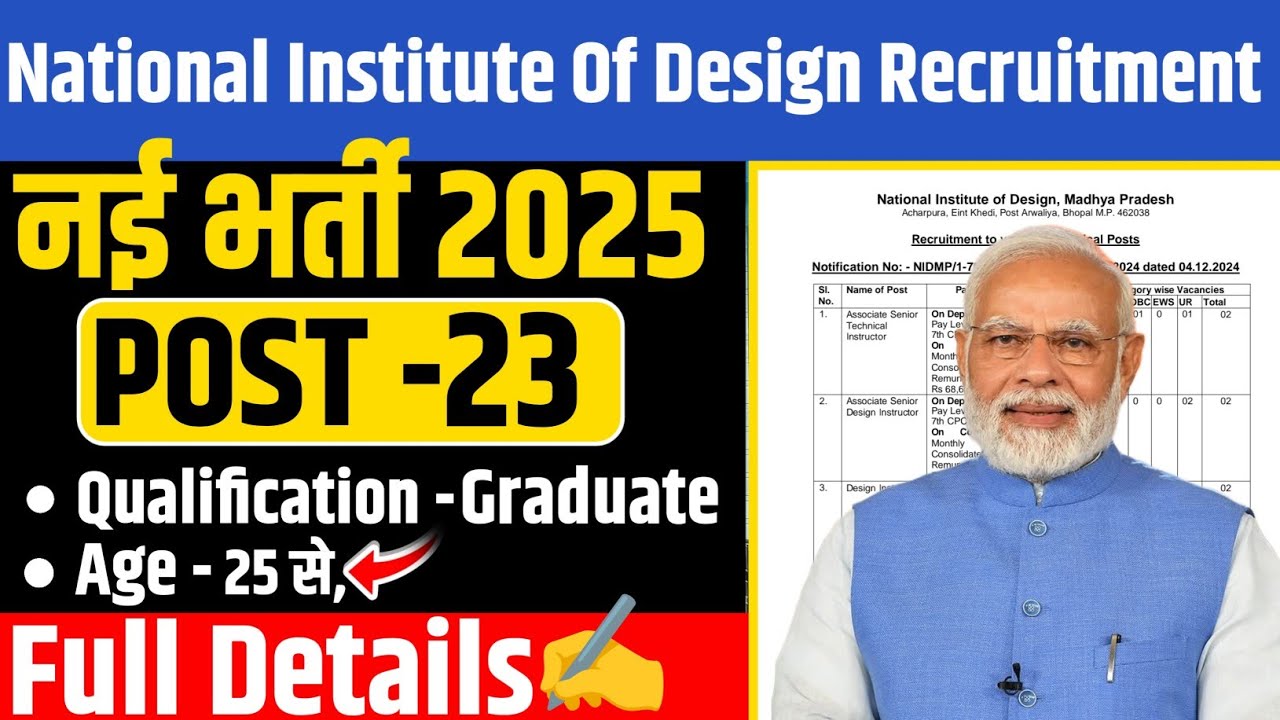 National Institute Of Design Madhya Pradesh Non Teaching Recruitment ...