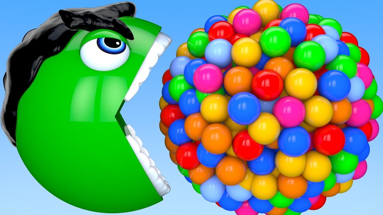 Learn Colors with PACMAN and Hulk Bunny Mold Farm Watermelon Surprise ...