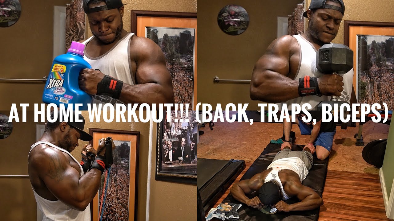 At Home Workout To KEEP YOUR GAINS (Back, Traps & Biceps!!!) - YouTube