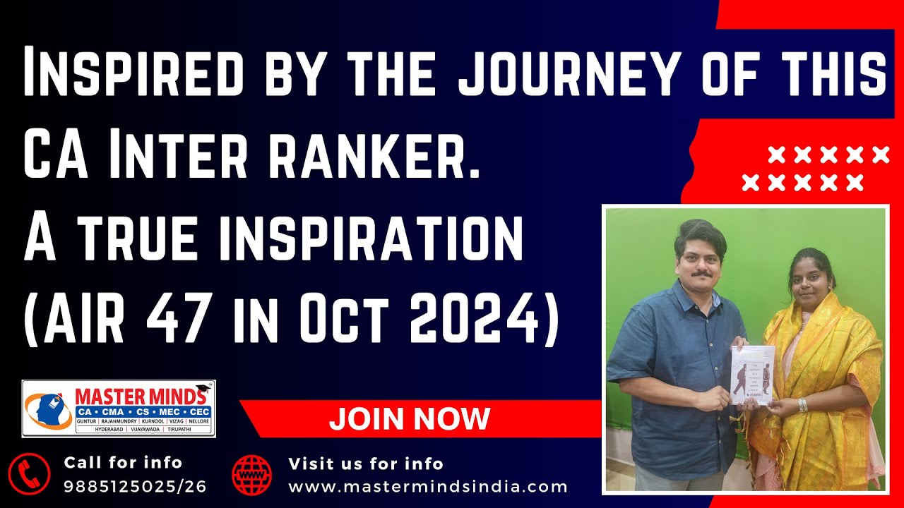 Inspired by the journey of this CA Inter ranker. A true inspiration ...