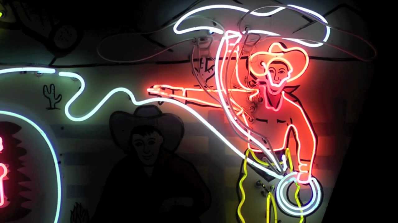 Animated Neon Sign: Branding Iron, Merced, CA - YouTube