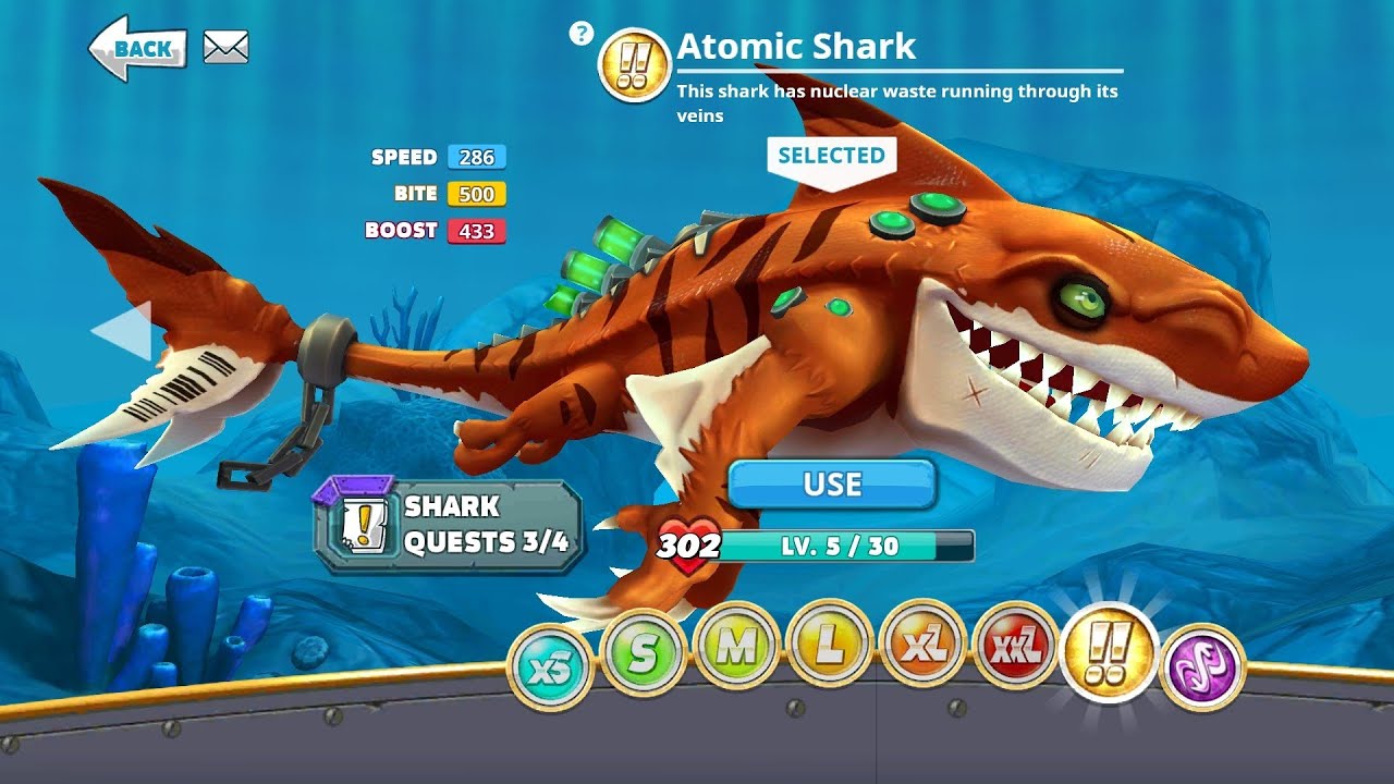 Atomic shark full gameplay | HUNGRY SHARK WORLD - YouTube