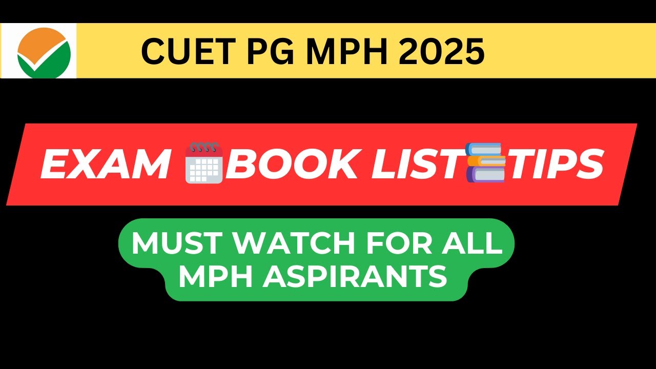 MPH Entrance Exam 2025 (CUET PG): Syllabus, Books & Top Tips - YouTube