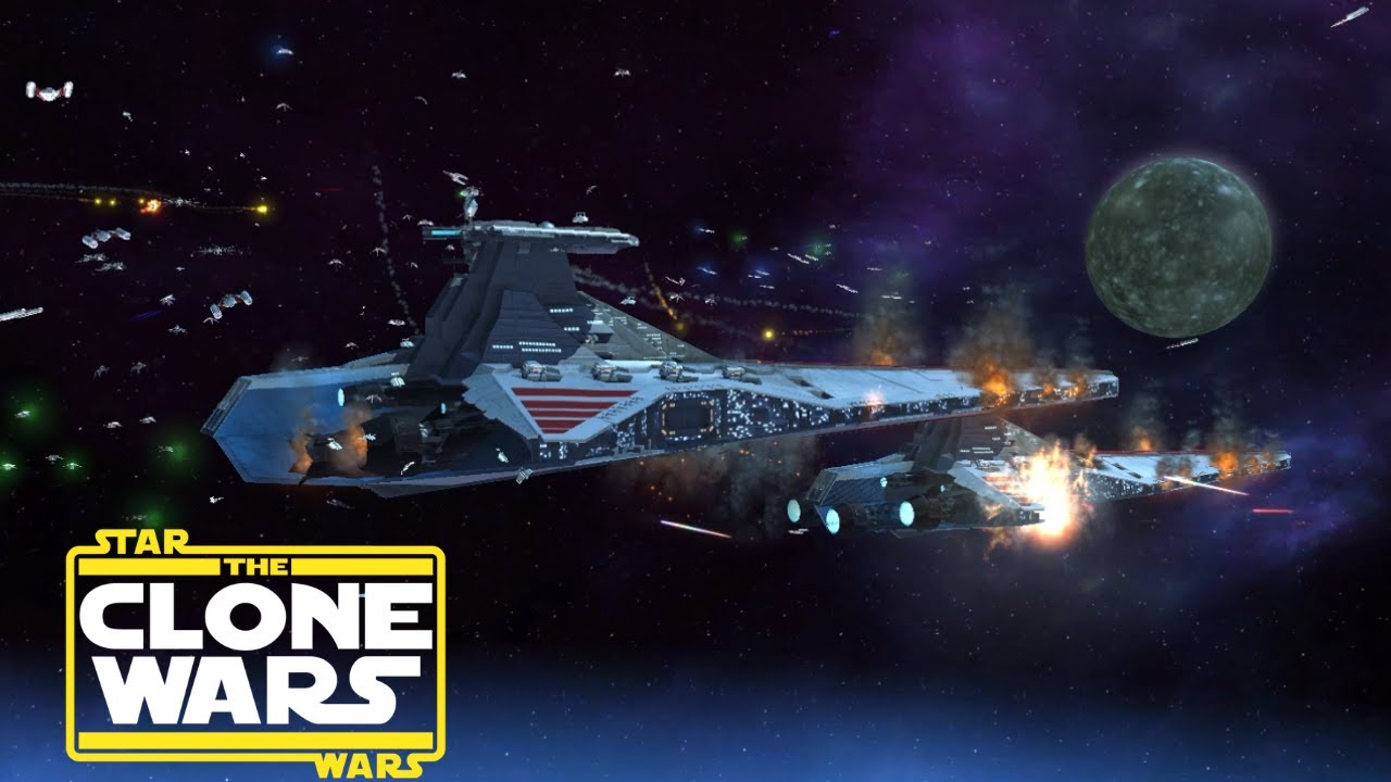 Epic Star Wars: Clone Wars Space Battle over Kamino - YouTube