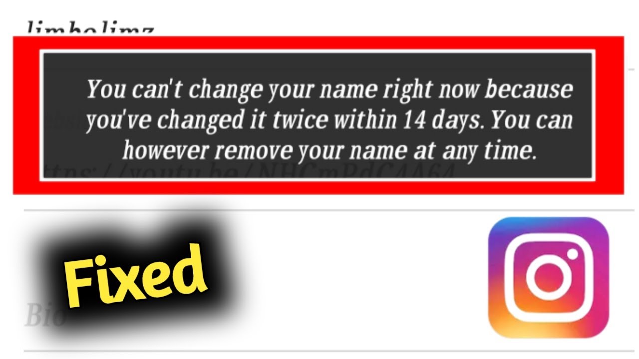 Fix You can't change your name right now because you've changed it ...