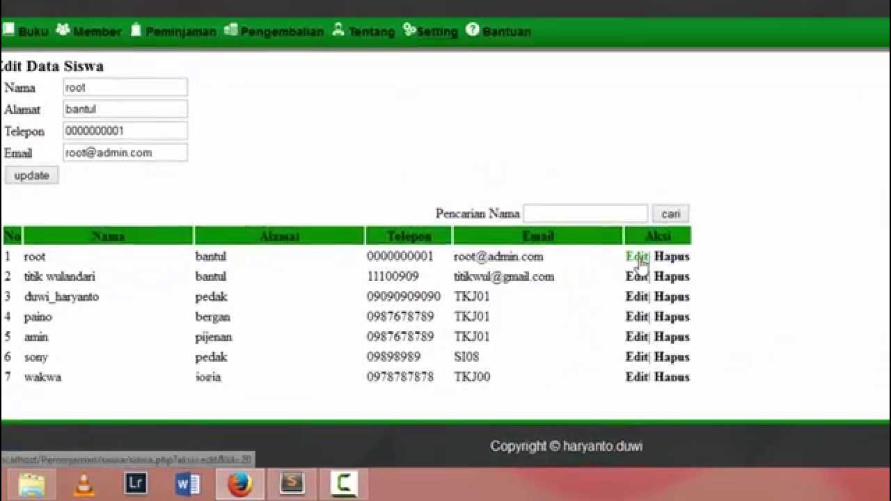 Sistem Informasi Peminjaman dengan HTML, PHP dan CSS - YouTube