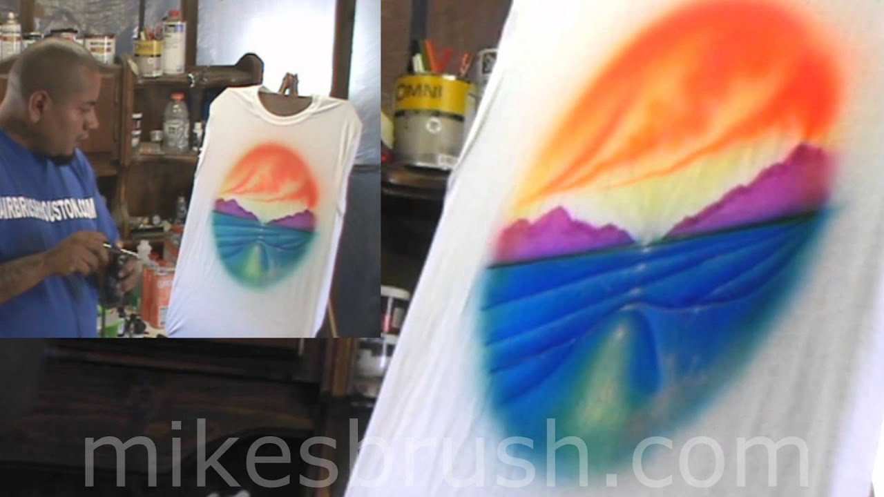 How to airbrush a scenic Ocean design - YouTube