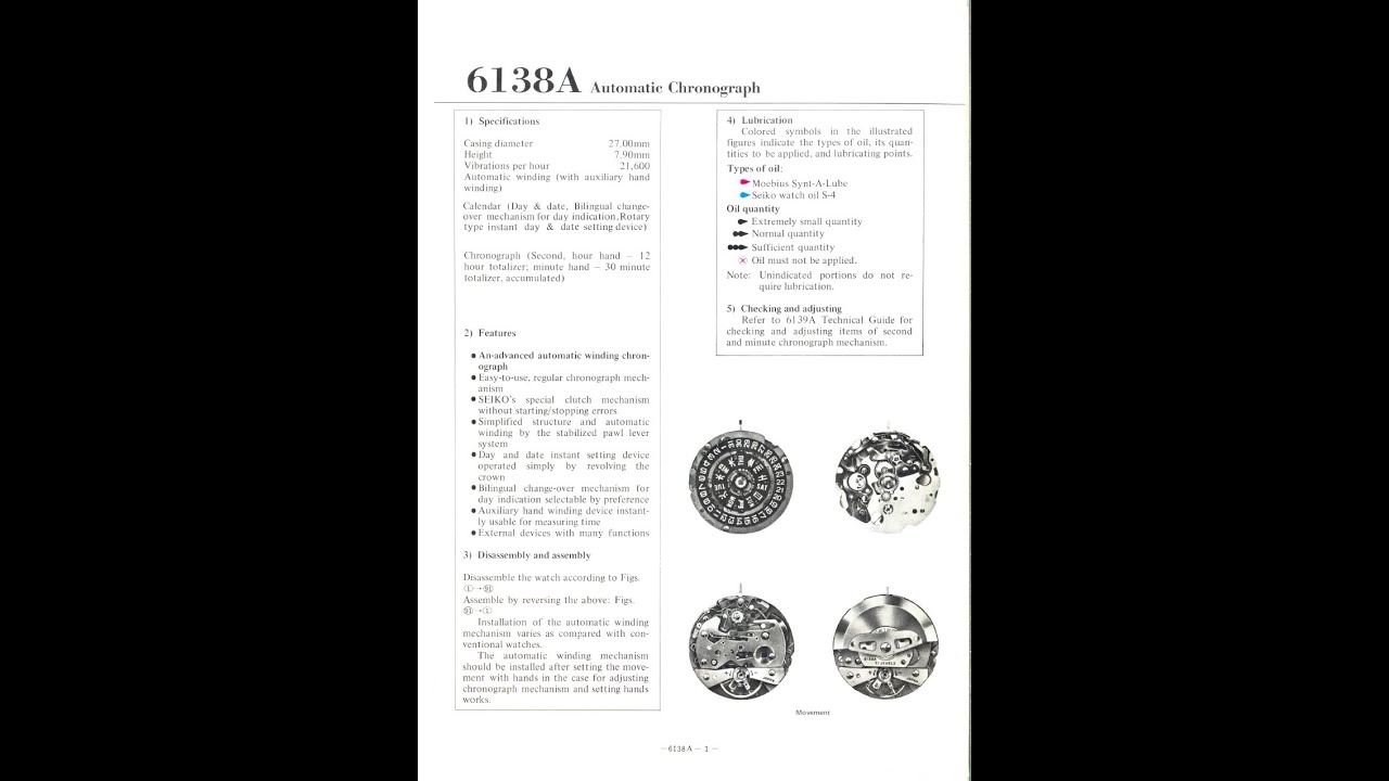Seiko 6138B Setting Mechanism/Hour Chronograph Mechanism Reassembly ...