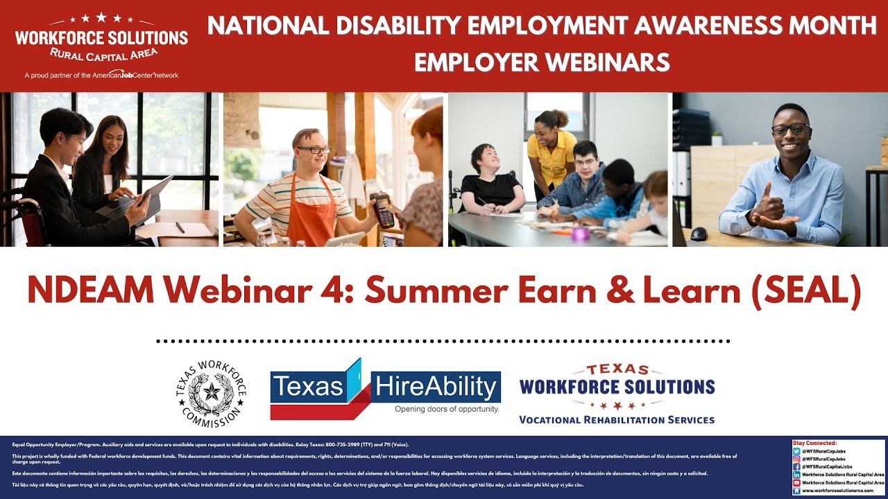 NDEAM 2021 Webinar 4: Summer Earn & Learn (SEAL) - YouTube