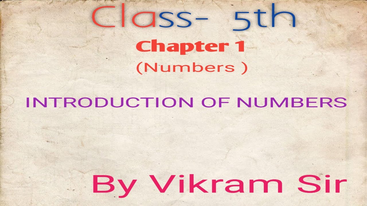Class - 5th Chapter - 1 (Numbers) - YouTube