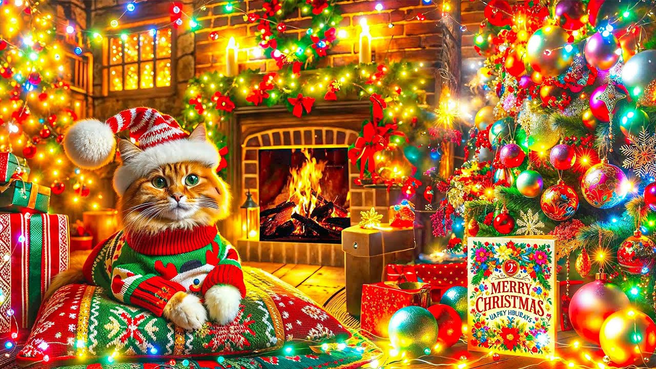 Cozy Christmas Night Cottage🎄Peacefull, Relaxing Christmas Music 🎁 ...