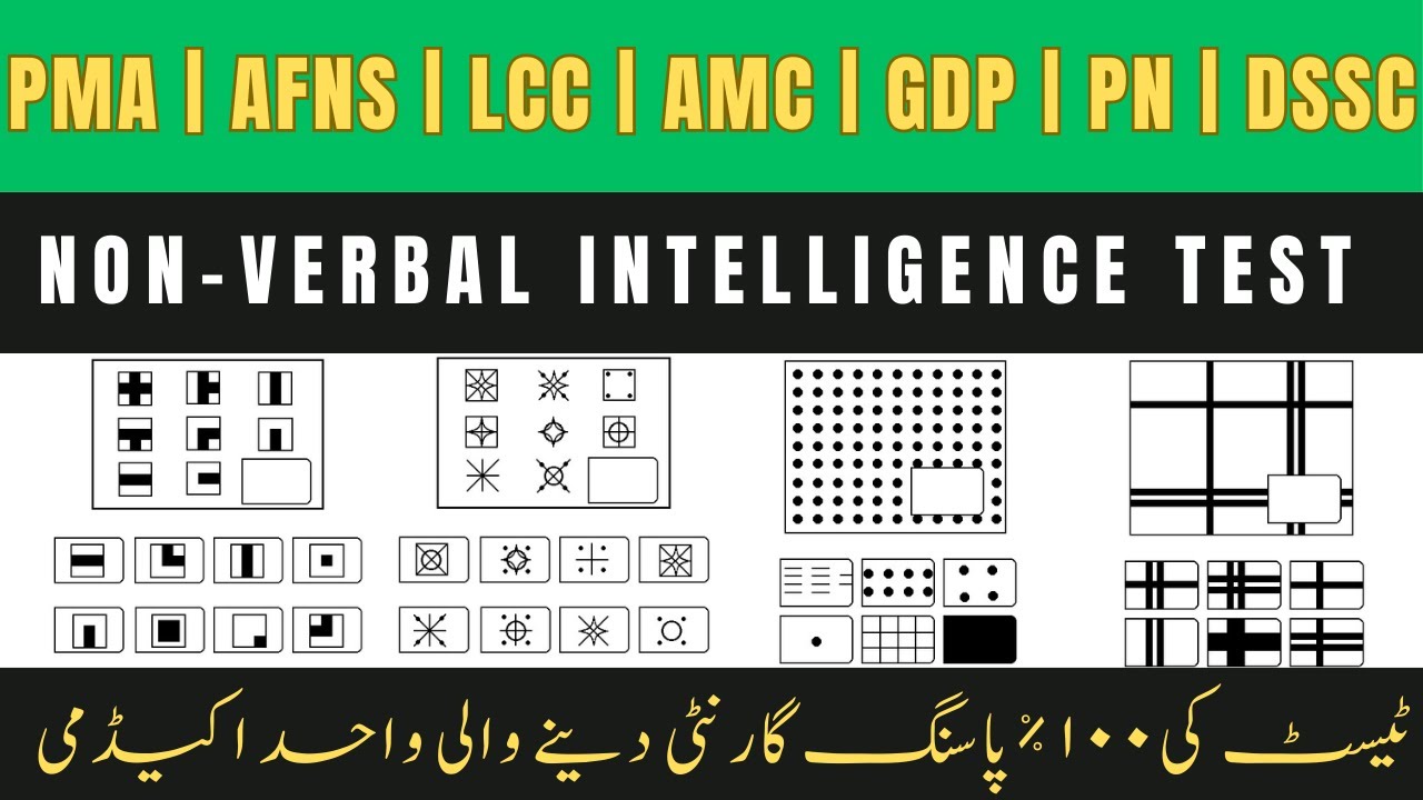 How to pass Non Verbal Intelligence Test | PMA | AMC | AFNS | TCC ...