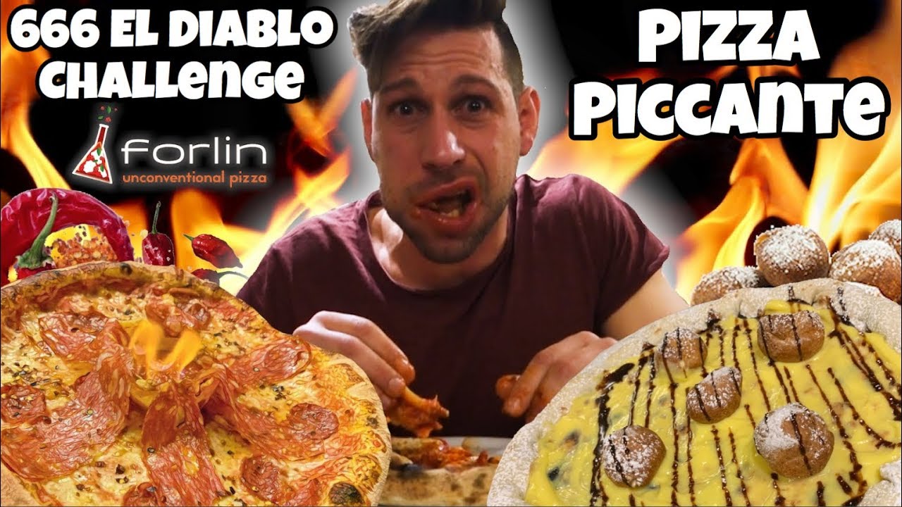 PIZZA PICCANTE Challenge (666 Diablo Challenge) - MAN VS FOOD - YouTube