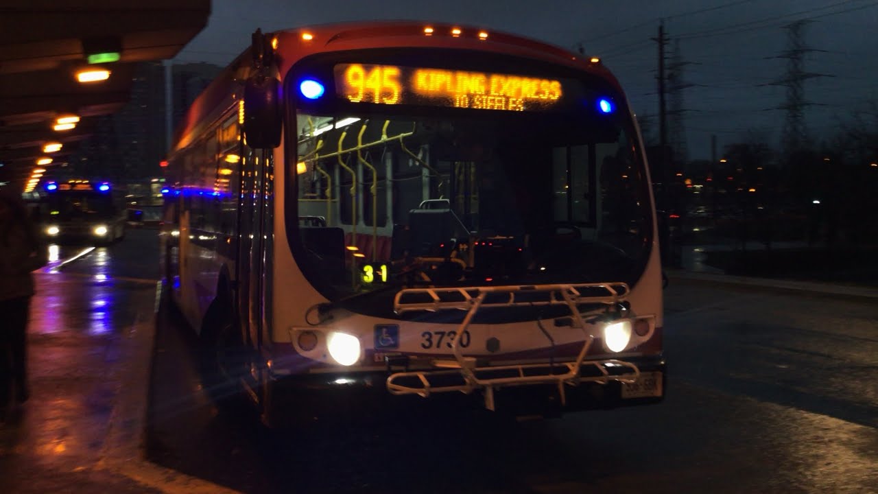 TTC Ride Video on 3730 on route 945 Kipling Express to Eglinton Avenue ...