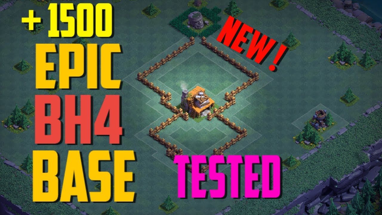 Most Epic Builder Hall 4 Base (BH4) + Defense Replay / BH4 Base Layout ...
