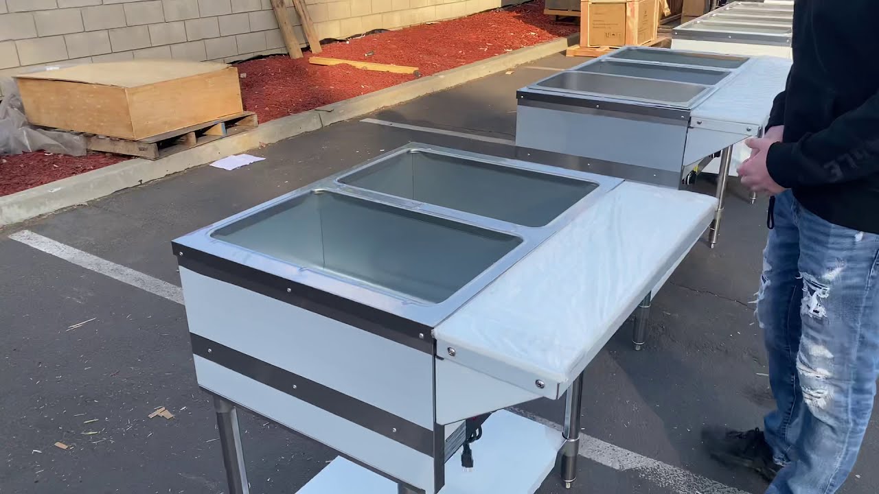 ServIt EST-2WE Two Pan Open Well Electric Steam Table with Undershelf ...