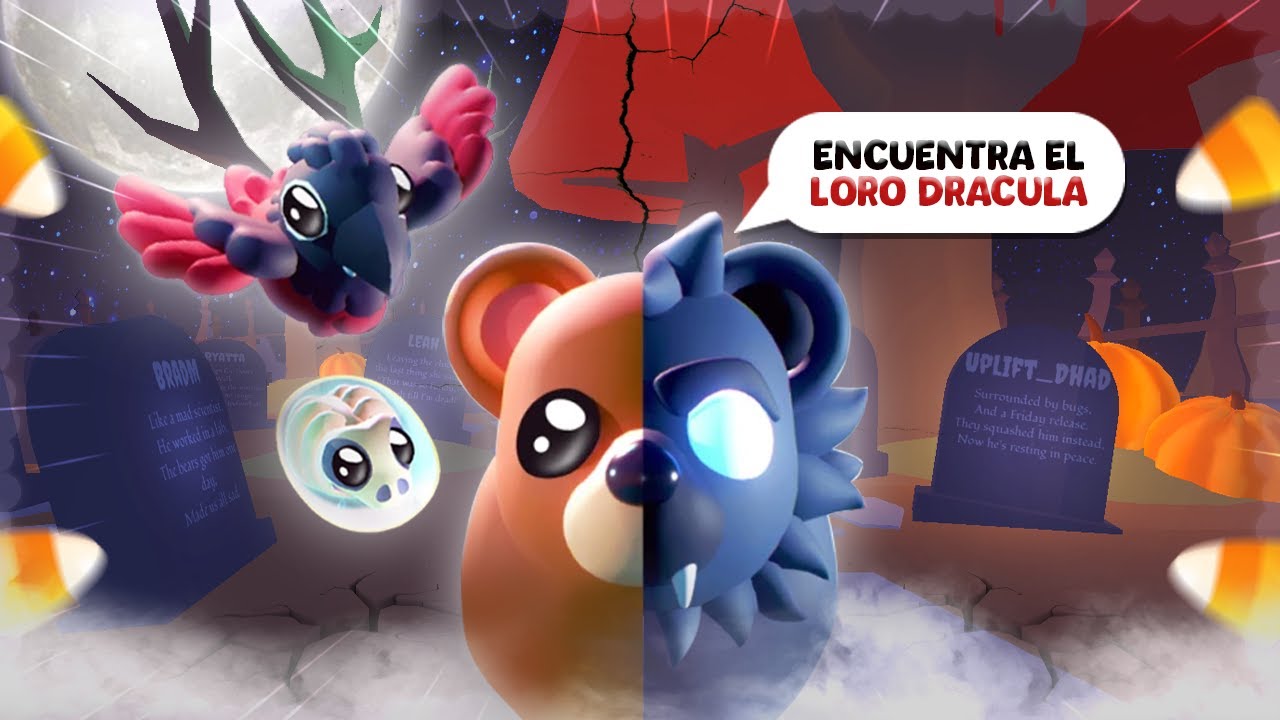 Loro DRACULA 👨‍🎤👹 Consigue Muchos dulces en el CEMENTERIO 🍬 Adopt Me ...