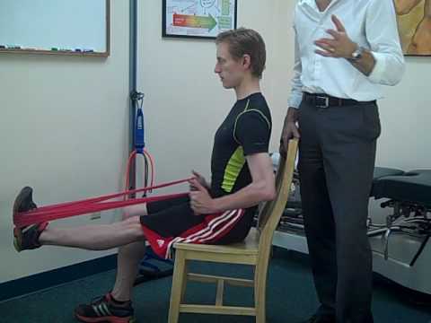 Rows, Straight Leg w/ TheraBand - YouTube