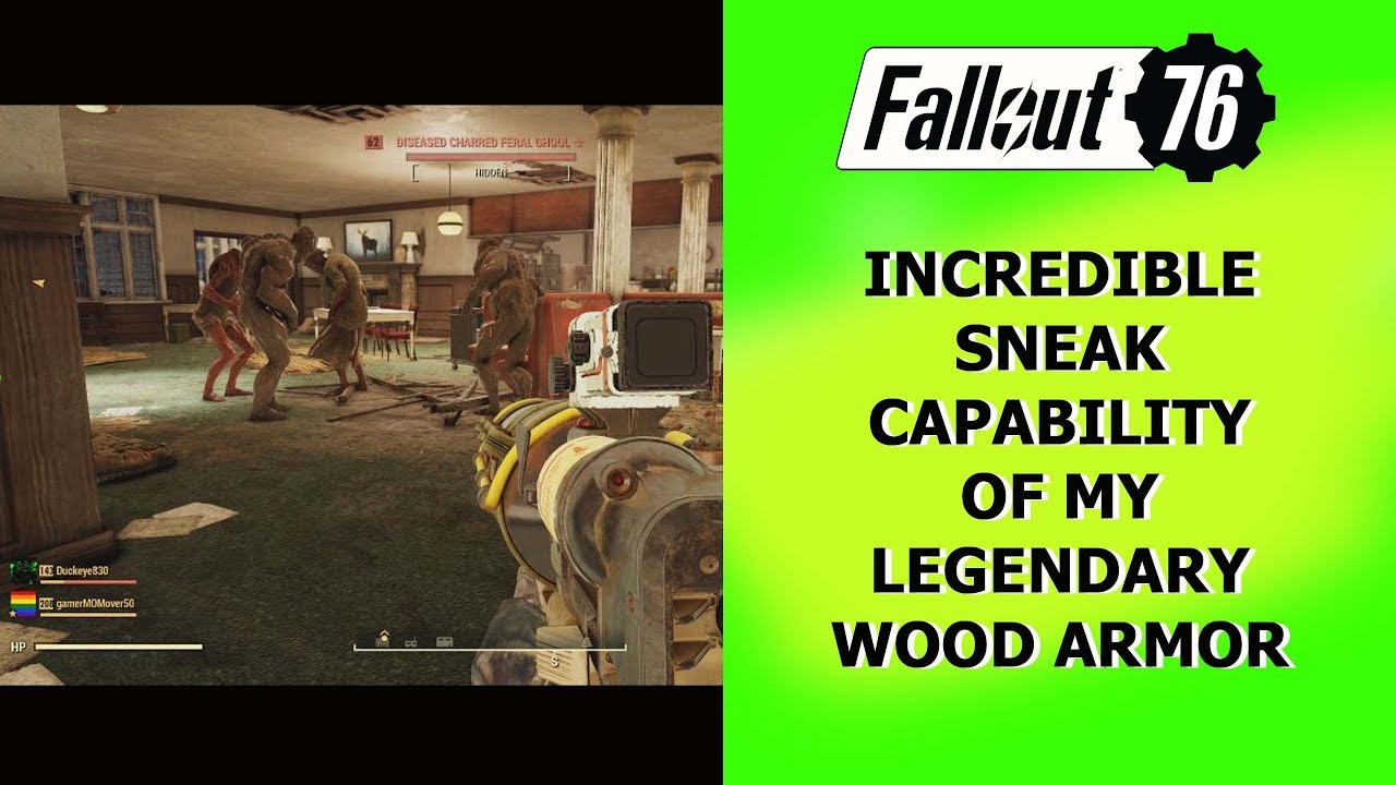 Fallout 76 Incredible sneak capabilities of wood armor. - YouTube