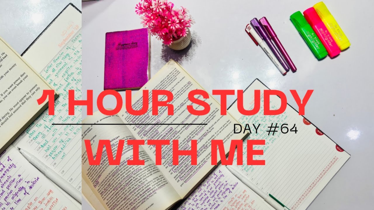 1 hour study with me |real time focus| flipping pages | no break| day 64 - YouTube