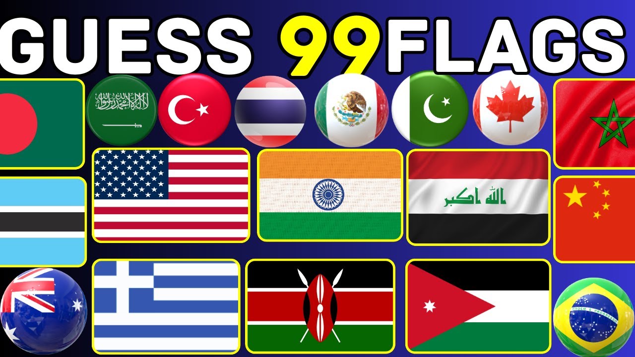 Guess The 99🚩 flags | Guess the Flag Challenge! 🌍 | Test Your Knowledge ...