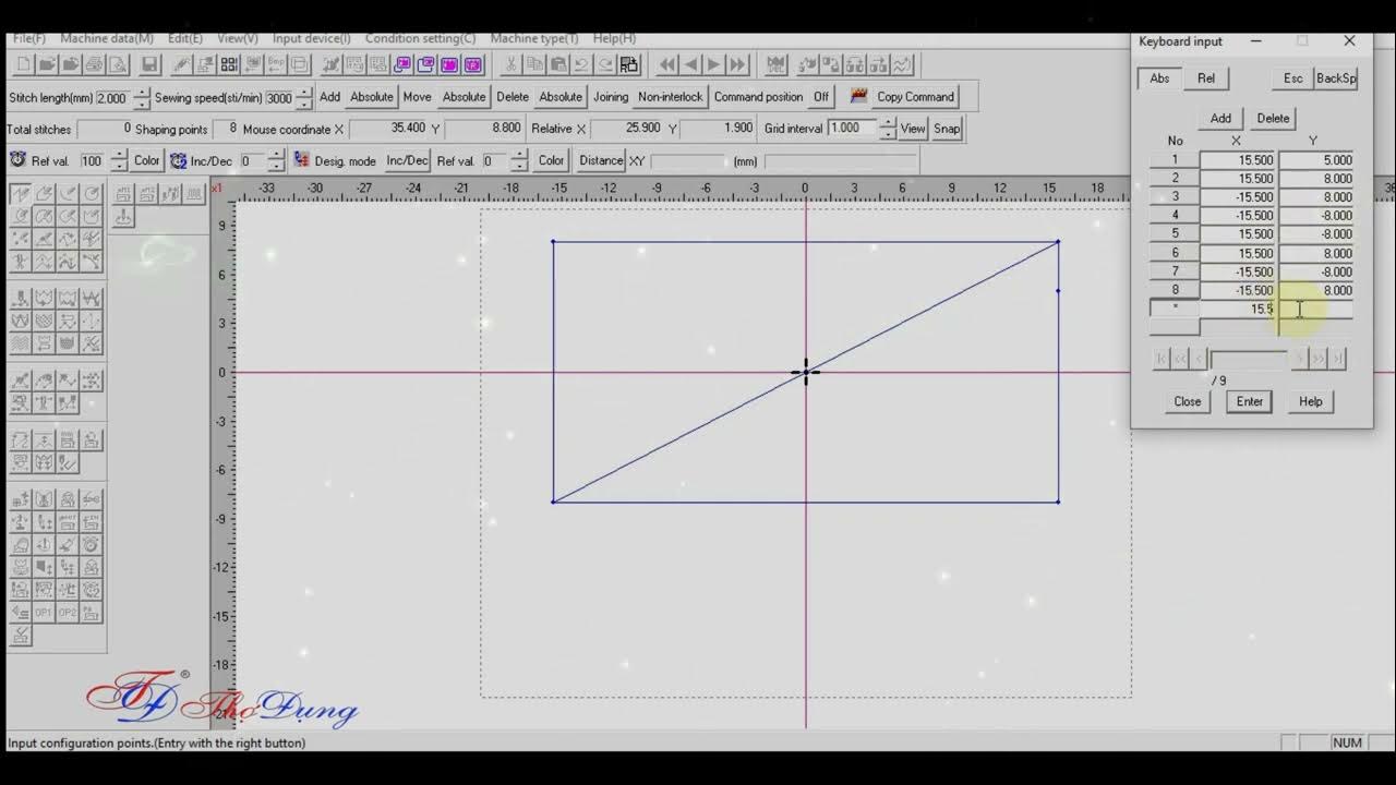 Vẽ nhám bằng phần mềm pm-1. Vẽ bằng bàn phím. Juki pm-1 - YouTube
