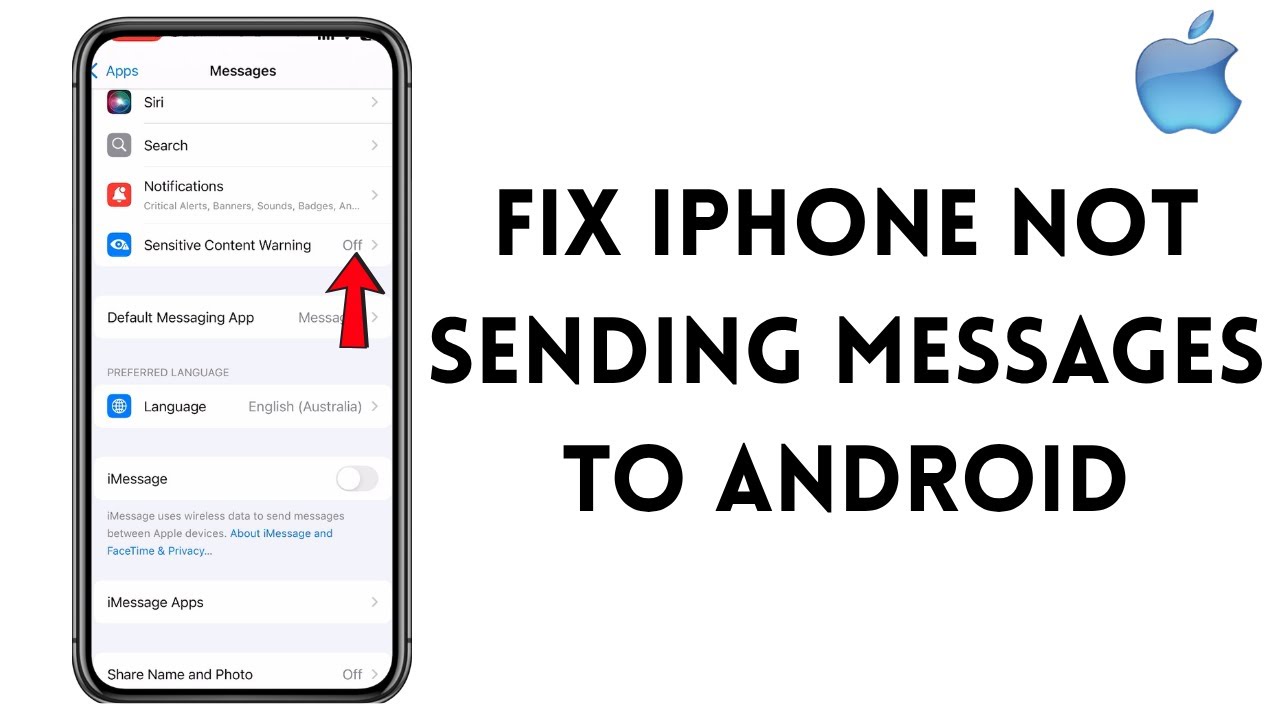 Fix iPhone Not Sending Messages To Android !! - YouTube