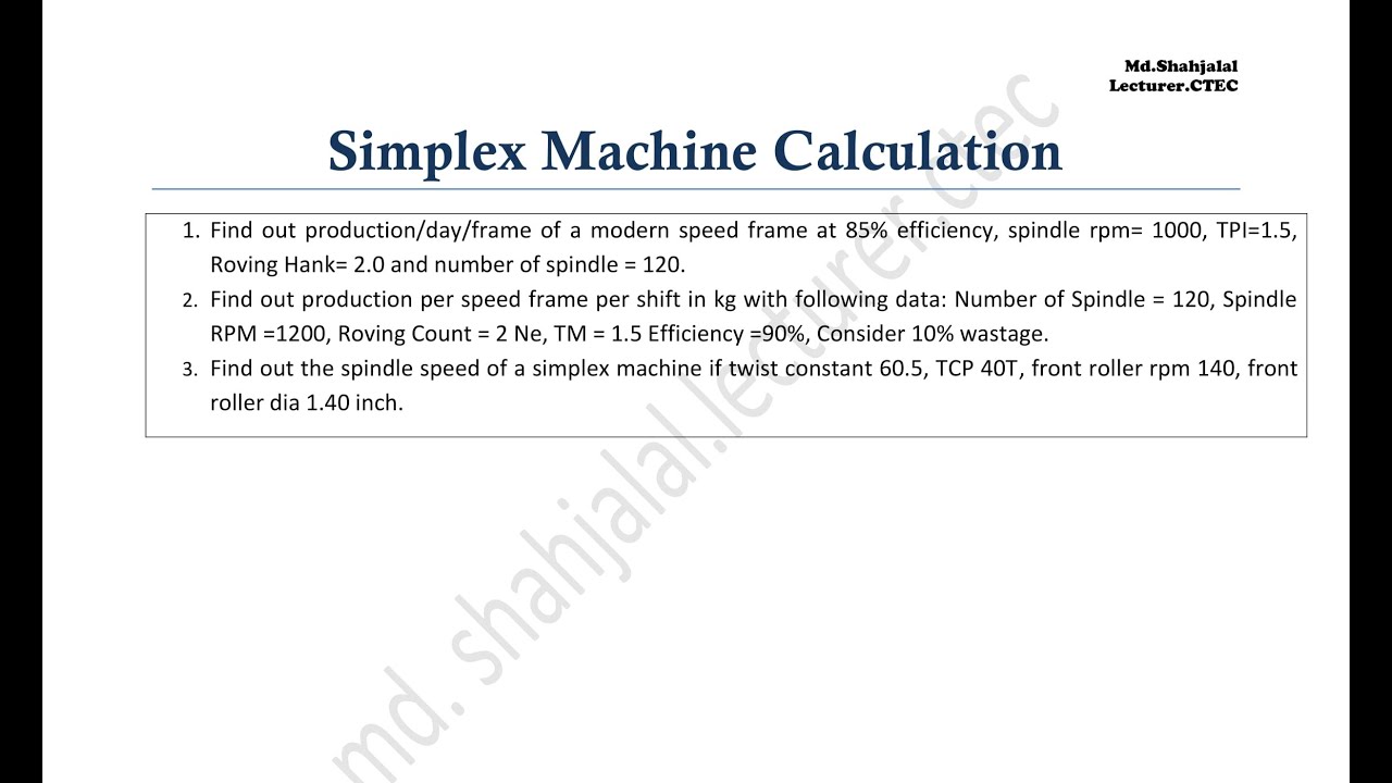 Simplex Machine Production Calculation - YouTube