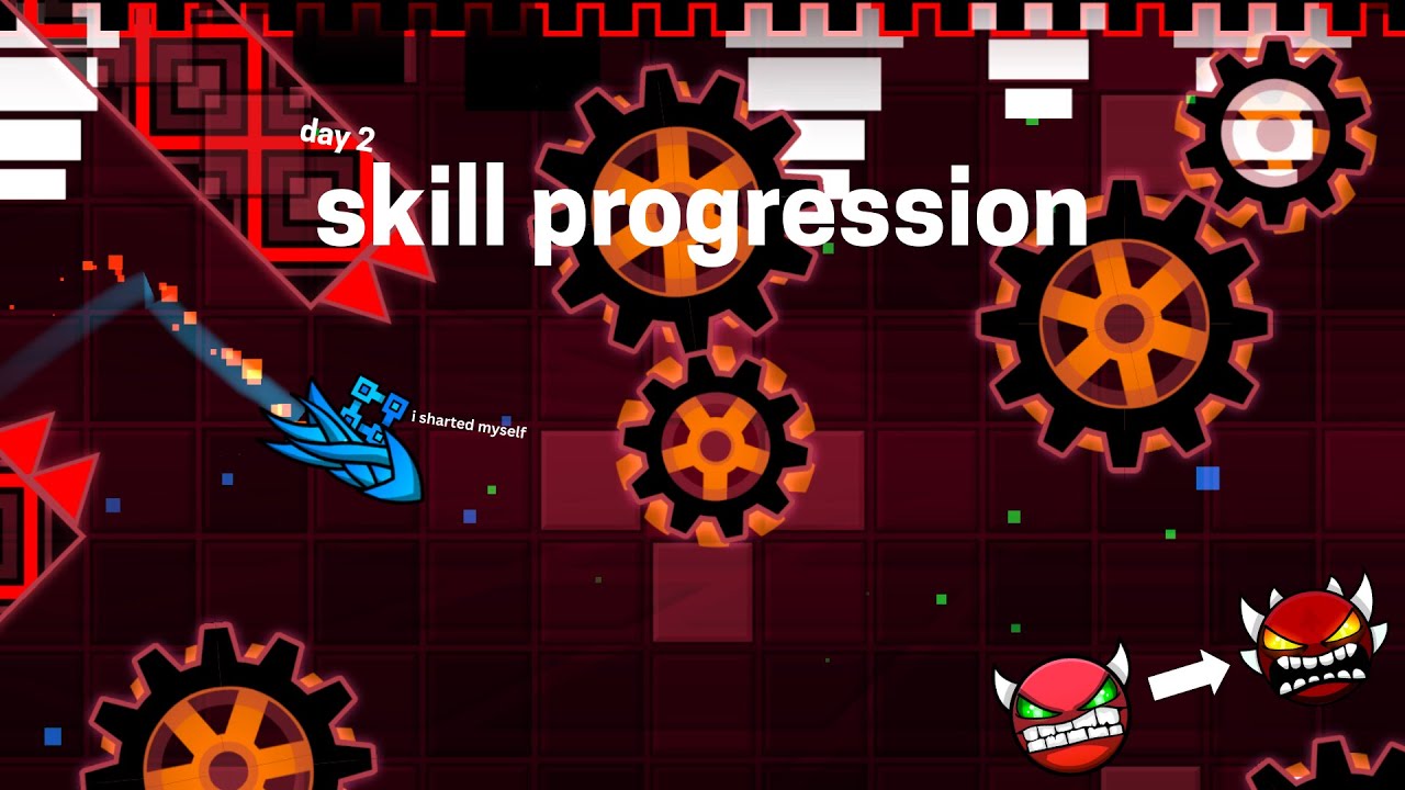geometry dash skill progression | day 2 | live or something (NINE CIRCLES) - YouTube