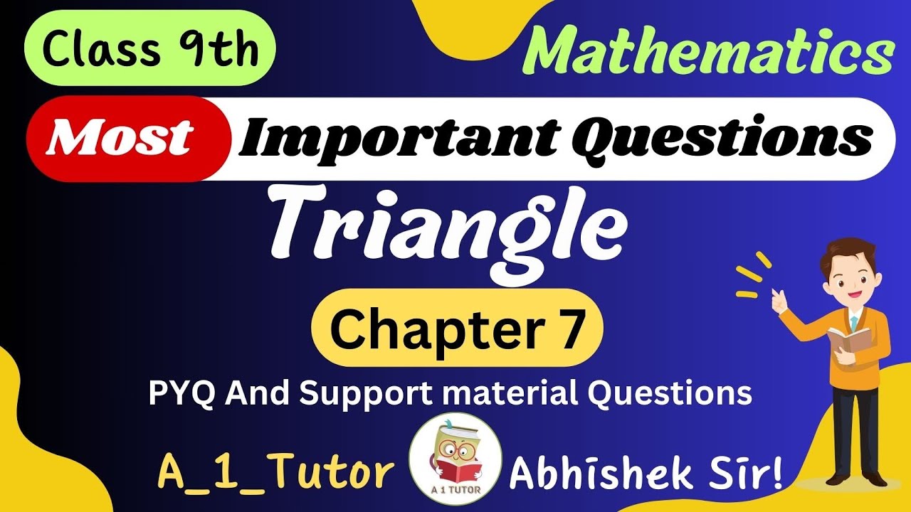 🔺 Triangle | Chapter 7 Mathematics | Important Questions CBSE Class 9th | A_1_Tutor # ...