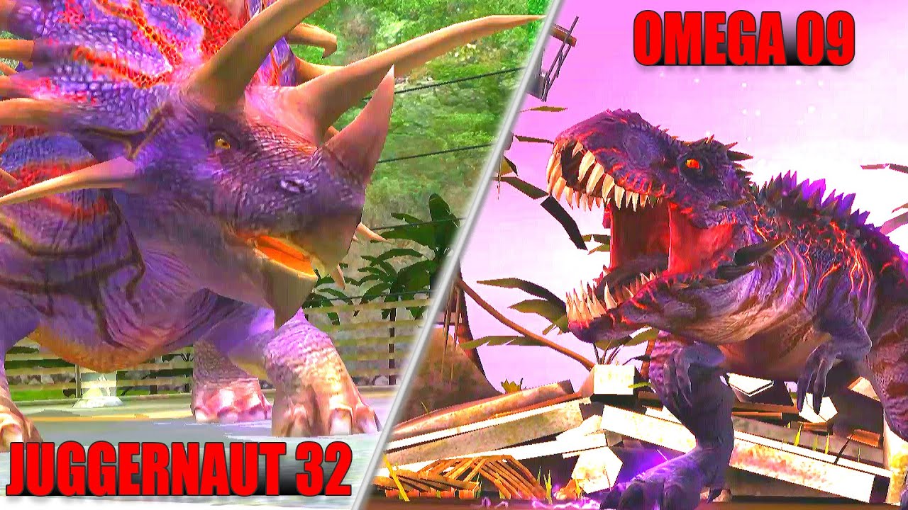 OMEGA 09 VS JUGGERNAUT 32 (JURASSIC WORLD) - YouTube