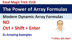 Excel Dynamic Arrays - The Power of Array Formulas Playlist of Videos ...