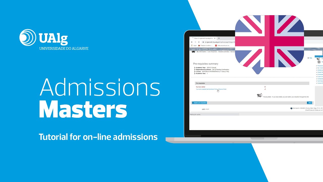 Tutorial for on-line admissions for Masters Degrees - English Language ...