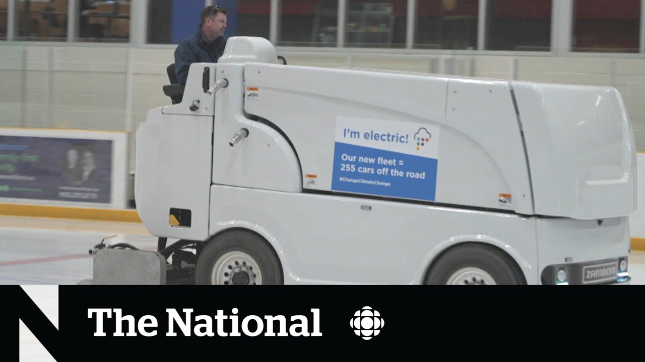 Electric-powered Zambonis hit the ice to prevent toxic fumes - YouTube
