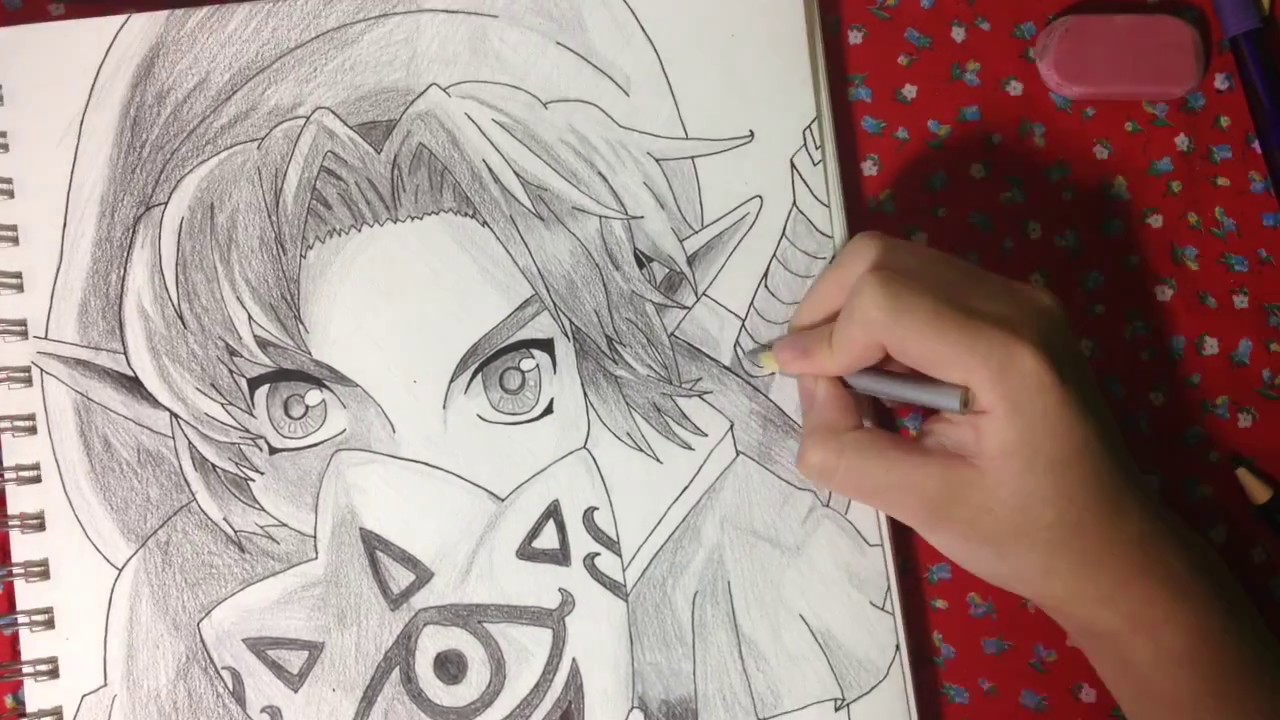 Drawing Link from Legend of Zelda: Majora's Mask - YouTube