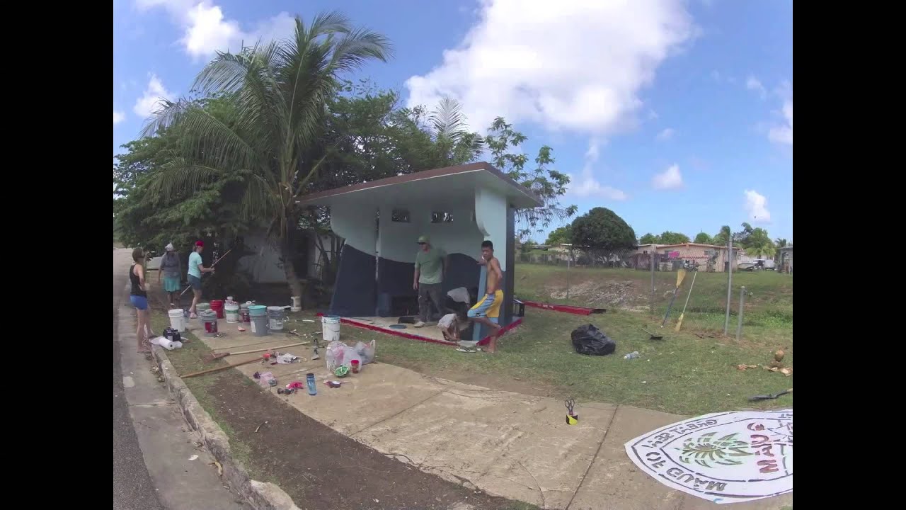 NWS Guam Adopt a Bus Stop - YouTube
