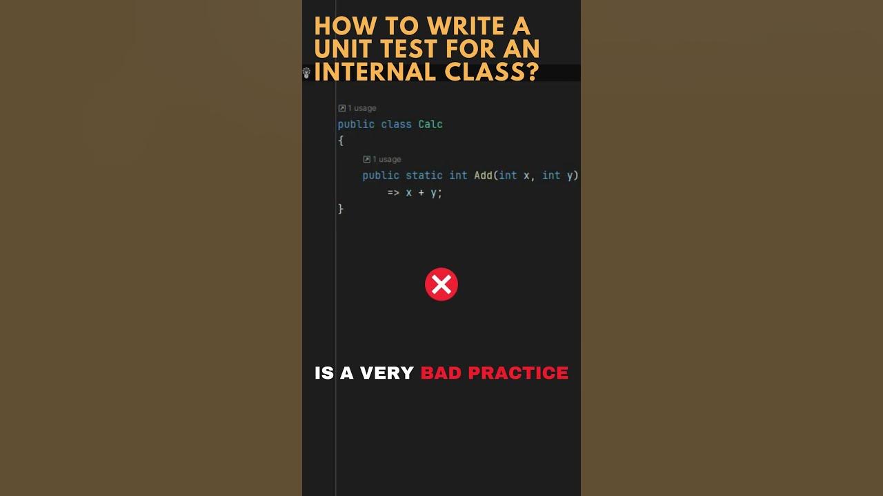 Tip 2 How To Write A Unit Test For An Internal Class In C Coding Csharp Dotnet