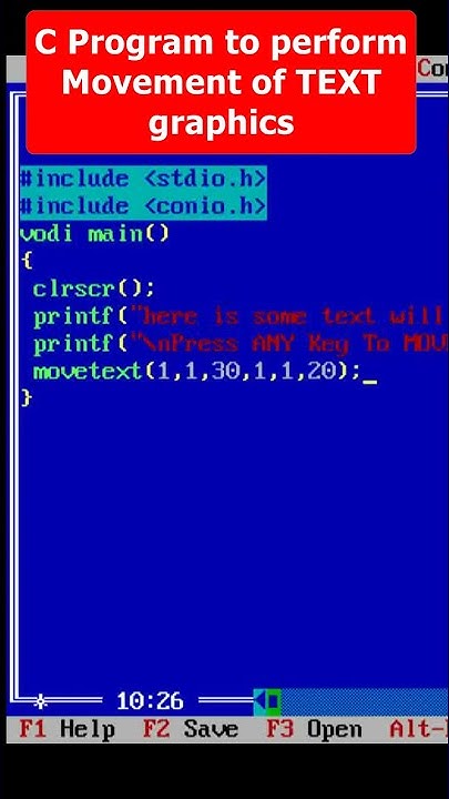 Move text in C graphics Part 3 | C Graphics #coding #shorts - YouTube
