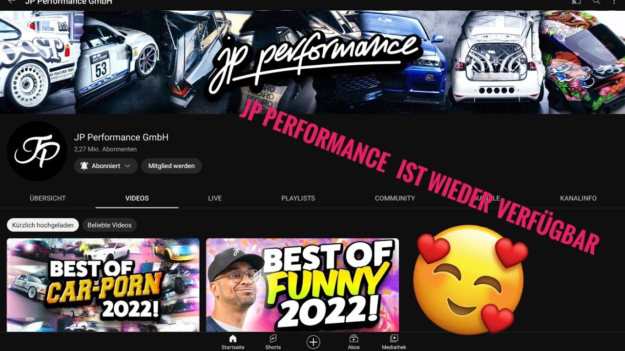 JP Performance YouTube Kanal wieder verfügbar 🥰 @jpperformance # ...
