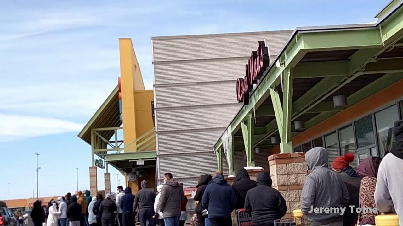 Kyle Texas HEB line after snow storm - YouTube