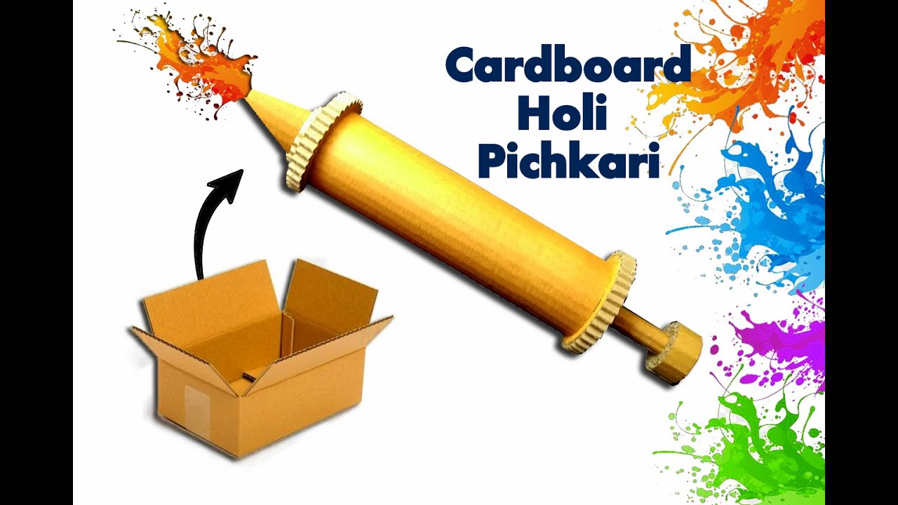 How To Make Pichkari | DIY Holi Crafts Ideas | Pichkari From Cardboard ...