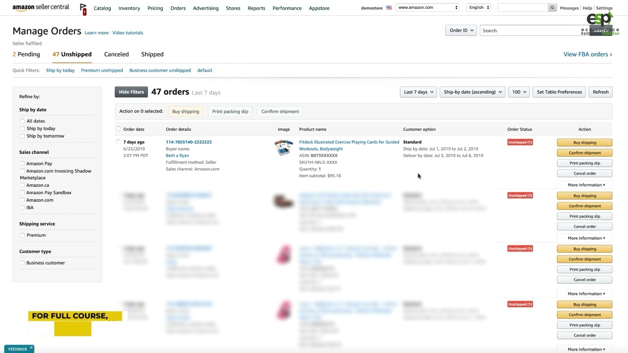 How To Order Management In Amazon Seller Central? By Huzaifa Ali [Urdu ...