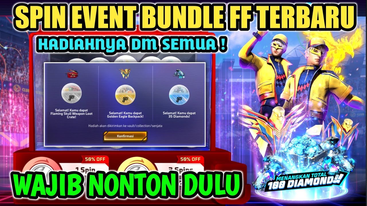HADIAH DM‼️CARA SPIN BUNDLE FF TERBARU | SPIN EVENT TERBARU GOLDEN BALL ...